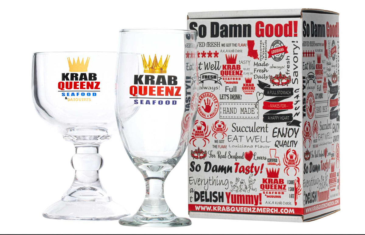 Logo Schooner Glass 20oz – KRAB QUEENZ FOODS